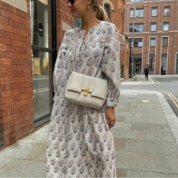 Zara | Dresses | Zara Printed Floral Paisley Pastel Maxi Dress Cottage ...